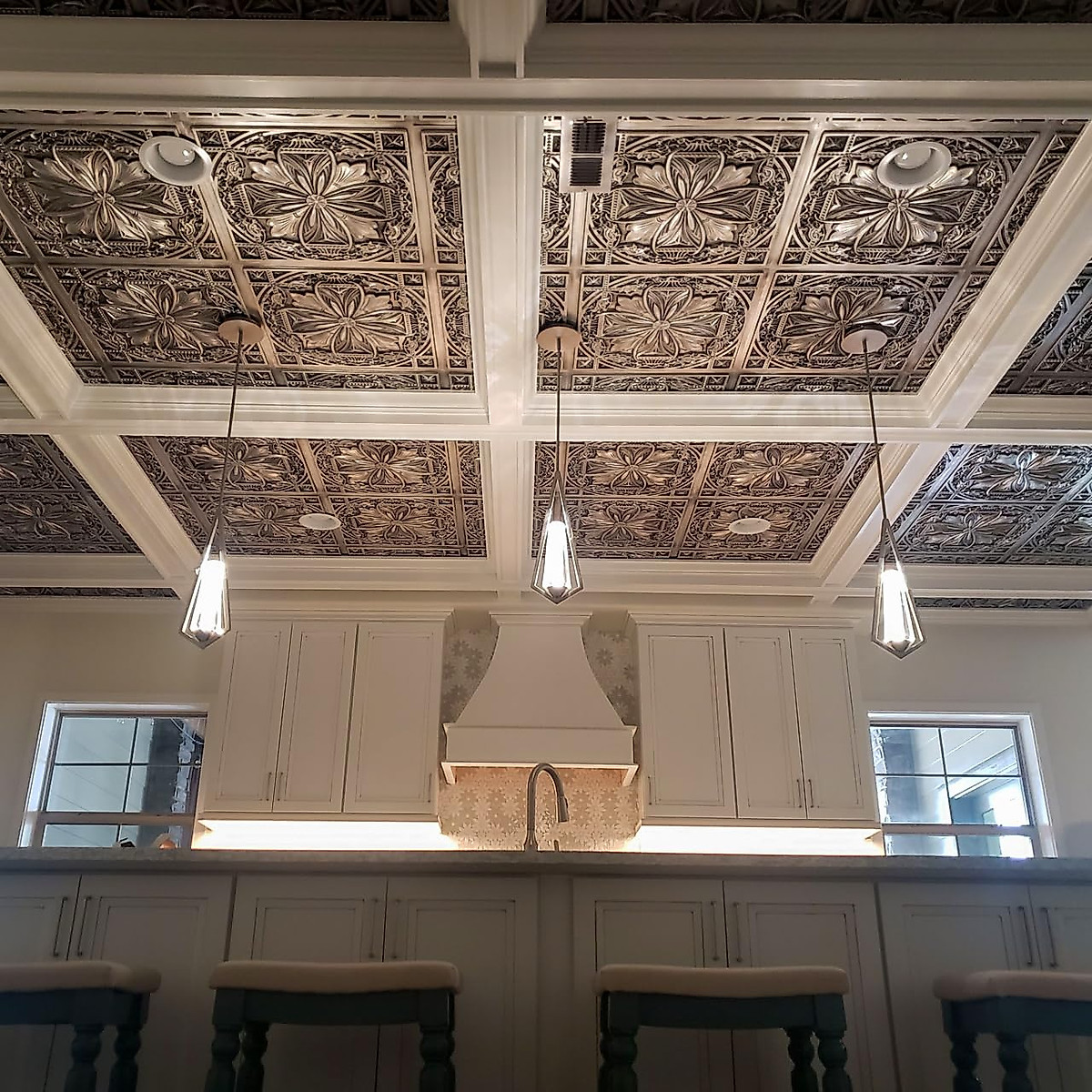 From Plain To Beautiful In Hours DCT10 Milan PVC 2' x 2' Lay-in or Glue-up Ceiling Tile (Covers / 40 sq.ft), Weathered Copper, 10 Piece