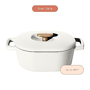 Generic Beautiful 6 Quart Enamel Dutch Oven, White Icing by Drew Barrymore, 456876