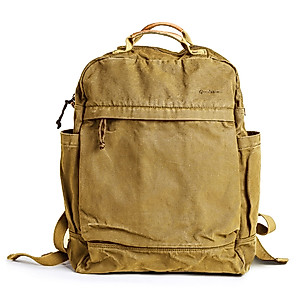 Gootium Canvas Backpack for Women Vintage Style Zipper Bag Men's Casual Daypack Cloth Outdoor Travel Rucksack, Khaki