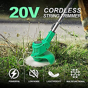 Tegatok Weed Wacker Battery Powered, 4-in-1 Home Cordless Electric Weed Eater with 20V Battery, Retractable and Foldable String Trimmer, Brush Cutter, Edger Lawn Tool for Yard, Lawn, Garden
