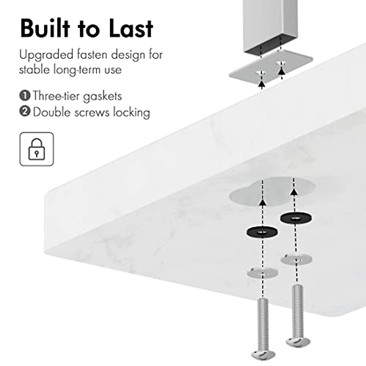 KES Standing Towel Rack & Natural Marble Toilet Paper Holder Stand, SUS304 Stainless Steel Brushed Finish, BTH217-2+BPH284S1-2