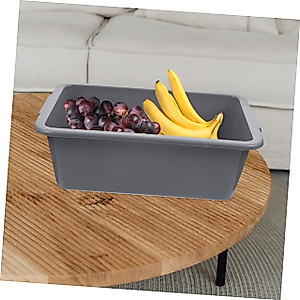 VILLFUL 2pcs Box Storage Basket Dish Wash Basin Commercial Bus Tub Rectangular Bus Tubs Fruit Container Utility Bus Tub Restaurant Wash Basin Storage Bins Restaurants Plastic Tub Pp Grey