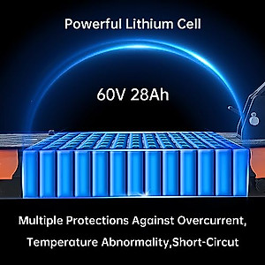 Electric Scooter for Adults,Yenghome 5600W 50 Mph 60V 28Ah Off Road E Scoocter Foldable Double Suspensions with 11 Inch Vacuum Tires and Detachable Seat&Bag