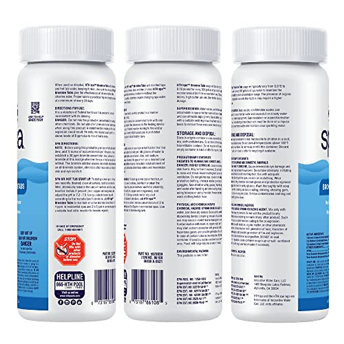 HTH Spa Care Bromine Tabs, Spa & Hot Tub Chemical Sanitizer, Fits All Floaters, 2 lbs