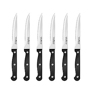 Cook N Home Kitchen Knife Set with Bamboo Storage Block 15-Piece, High Carbon Stainless Steel Blade, Black