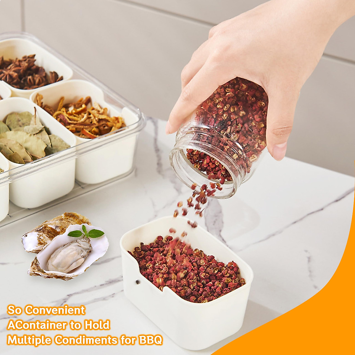 Atildp Snackle Box Container: Divided Serving Tray with Lid and Handle, Includes 8 Compartments for Dry Fruit Snack Box, Portable Fruit Tray Great for Kitchen, Party, Picnic, Travel