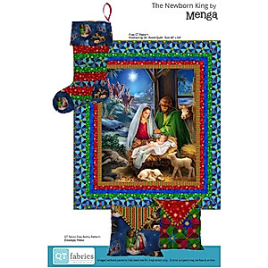 QT Fabrics The Newborn King 35.5" Nativity Panel Multi