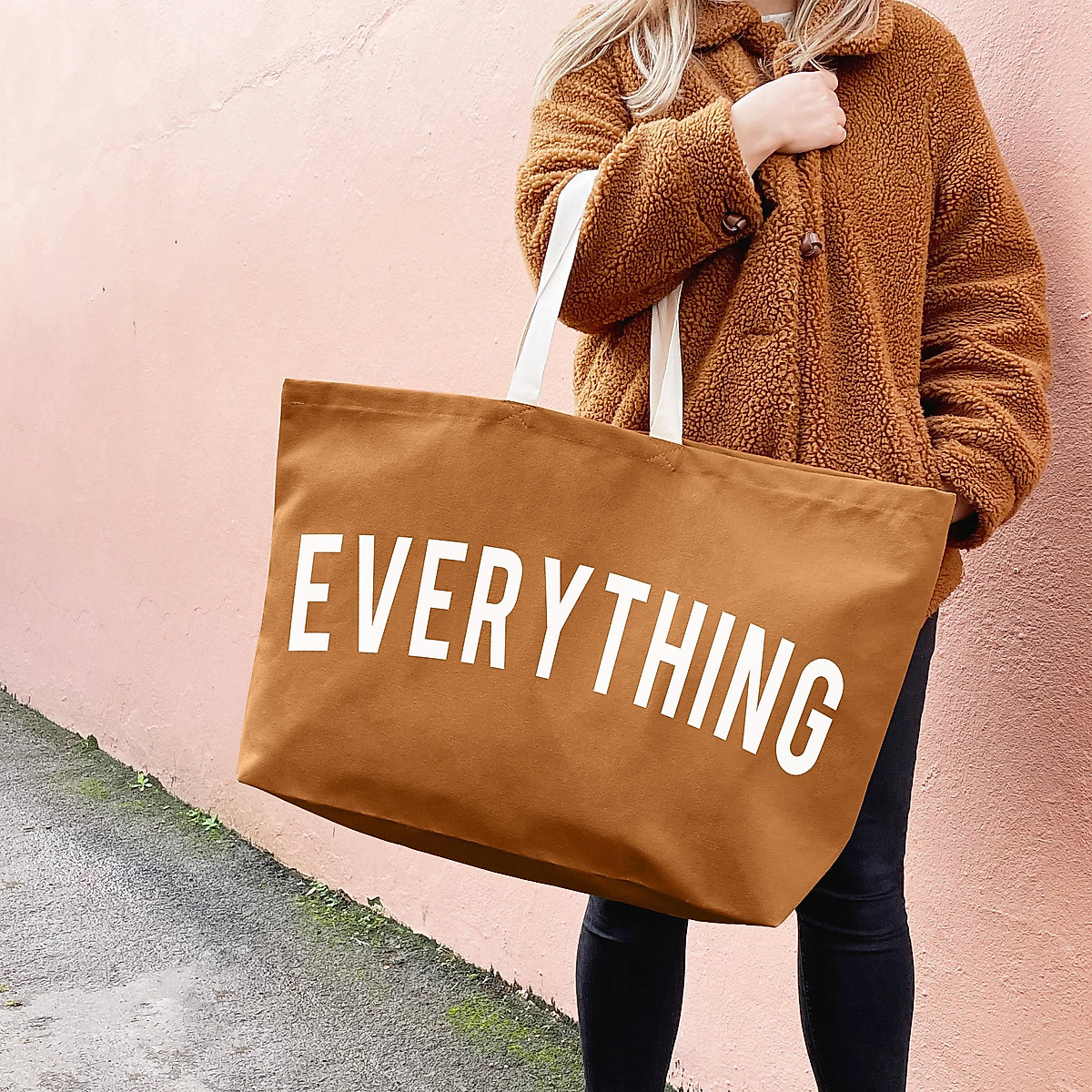 LLYLIU Canvas Tote Bag - Extra Large Shopping Beach Totes Bags Reusable Big Grocery Bag 28" x 8" x 16"