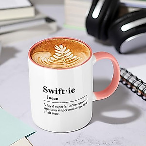 Taylor Coffee Mug Swiftie Merch for the Eras Music,Musician Tea Cup for Woman,Music Lovers Gifts for Fans (Pink)