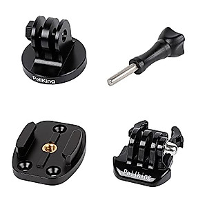 PellKing 1/4 Tripod/Monopod Adapter Mount Compatible with GoPro Hero 11 10 9 8 7 6 5 Camera, AKASO, Insta360,DJI Osmo Action 2 3 CNC Quick Release Base Buckle Accessory