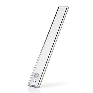 LIT-PaTH Under Cabinet Light with PIR Motion Sensor and D2D, LED Closet Lights, 3000/4000/5000K Selectable, Stick-on Anywhere and Battery Operated, Aluminum Housing, Silver Finish, 1-Pack