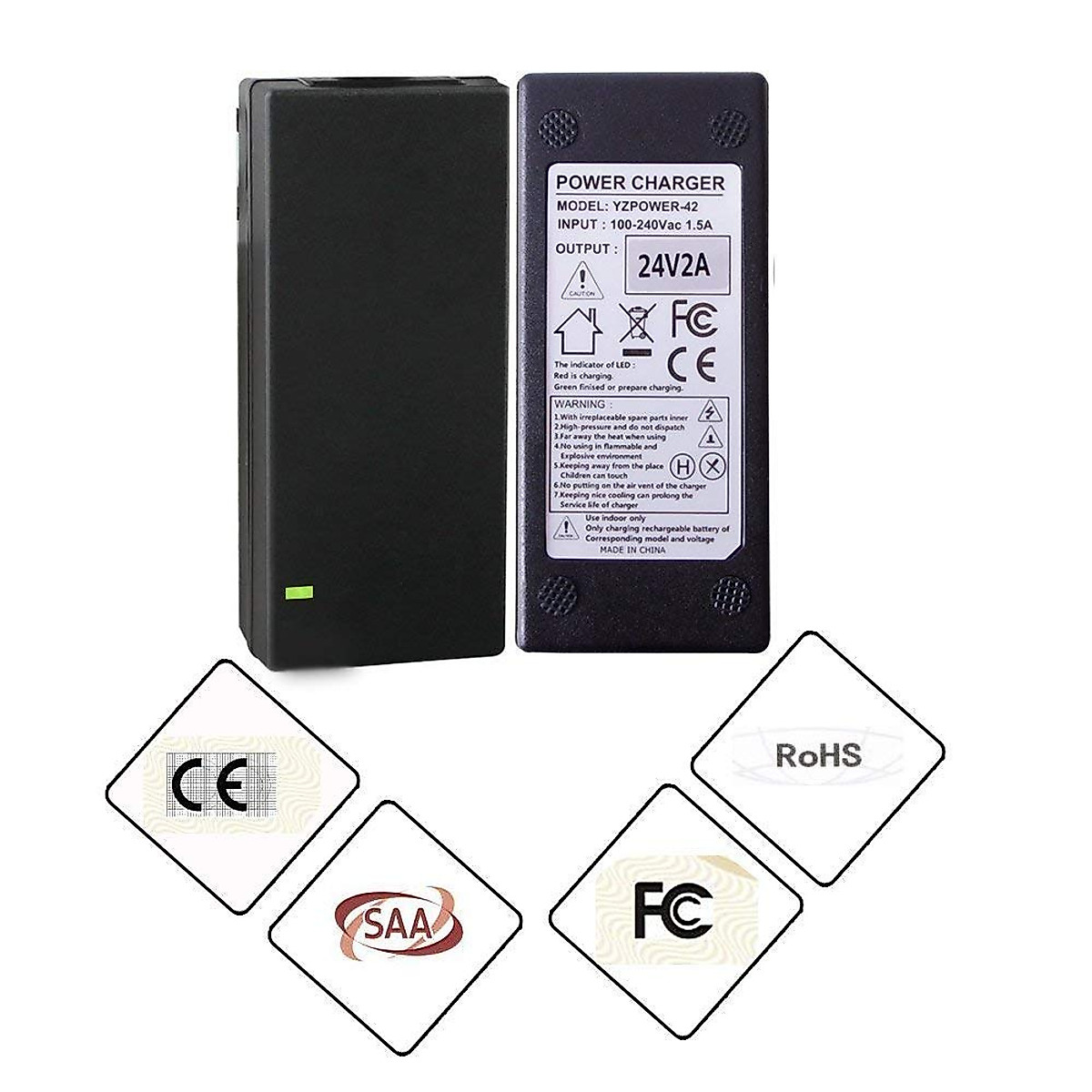 Abakoo 24V 2A Battery Charger with XLR Connector for Ezip Mountain Trailz S400 S500,Jazzy, Pride, S300 S350 S650, Ezip 400 500 650 750 900 Mountain Trailz, Shoprider