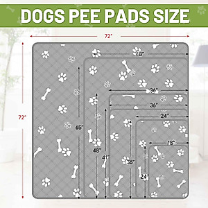 PatiencET Washable Pee Pads for Dogs, 72 x 72 Extra Large Reusable Puppy Pads with Super Absorbent for Pet Training, Housebreaking and Incontinence, Puppy Potty Pads with Waterproof Bottom