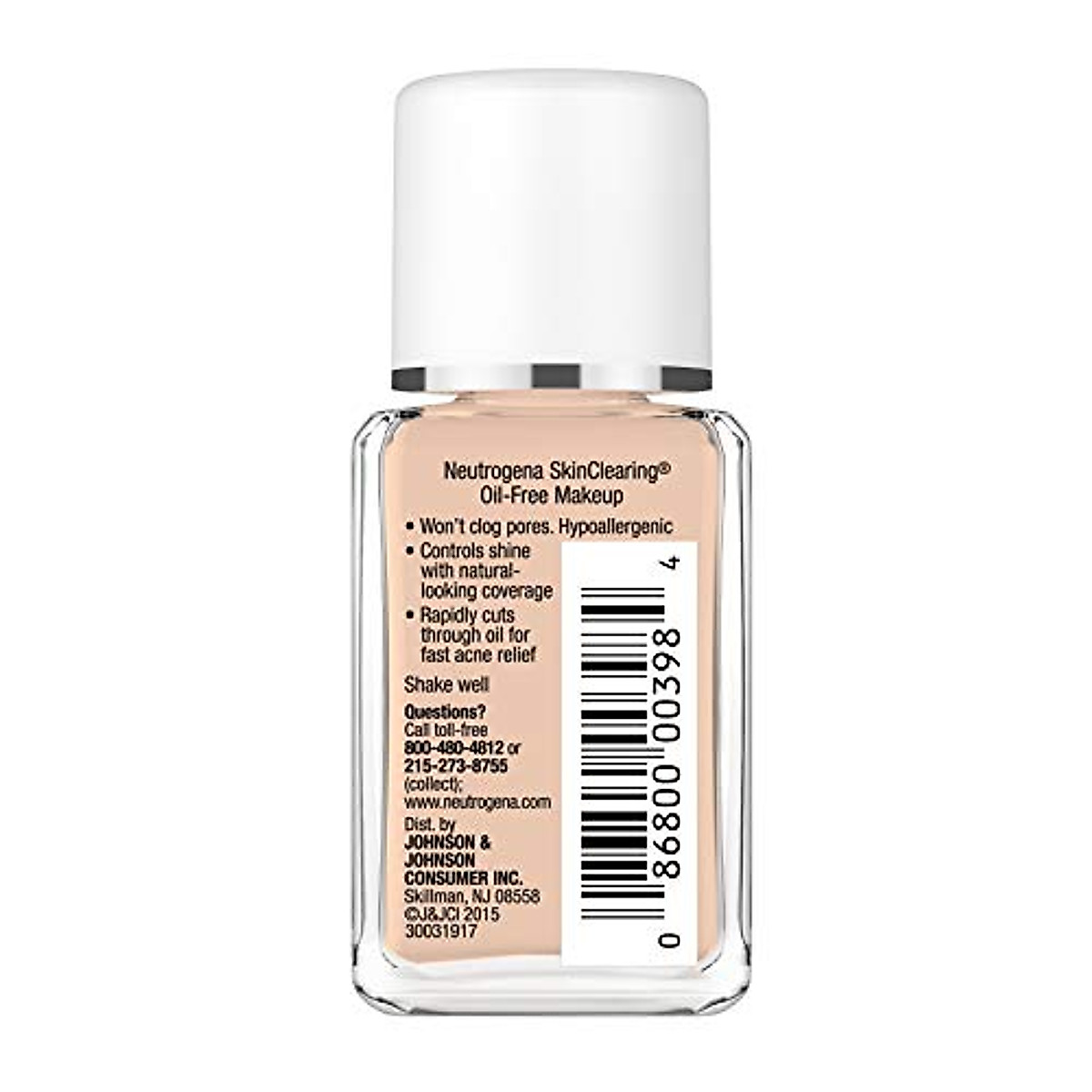 Neutrogena SkinClearing Oil-Free Makeup, Soft Beige 50, 1 Fl. Oz (Pack of 1)