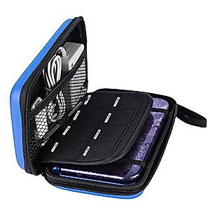 AKWOX Carrying Case Compatible with for Nintendo New 3DS XL,3DS XL, Hard Travel Protective Shell for Console& Game (Blue)