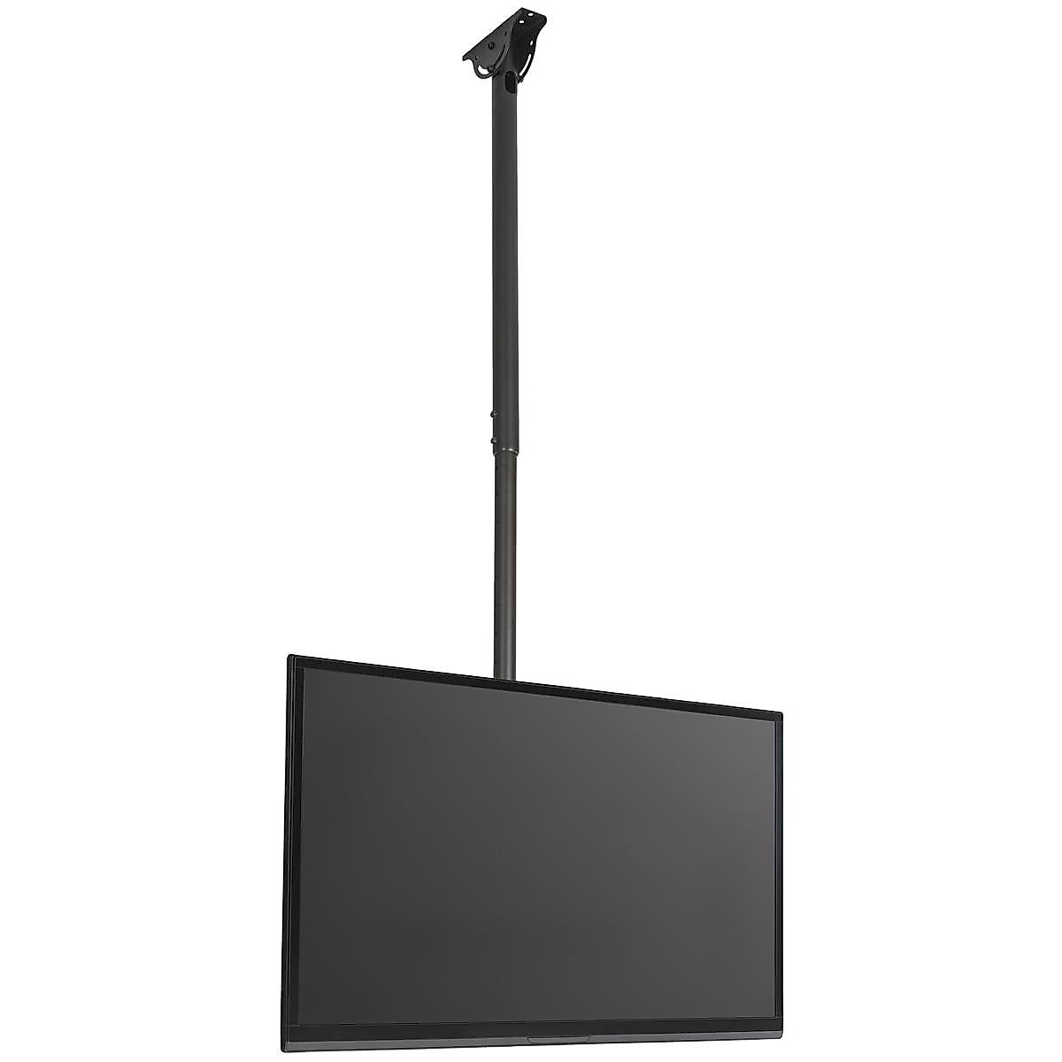 Displays2go SLC3770LBK Ceiling Mount for TV Monitors 37 to 70 Inch, Swiveling & Tilts, Telescoping, Black Steel