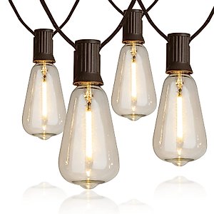 Vanthylit Solar String Lights Outdoor Waterproof, LED Shatterproof Edison String Lights, Outside Lights for Patio Solar Powered