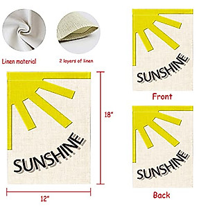 Summer Garden Flags, 18" X 12" Linen Double-sided Printing Summer Sunflowers Courtyard Decoration Flag, Small Garden Flag is Suitable for Outdoor Courtyard and Home Holiday Decoration