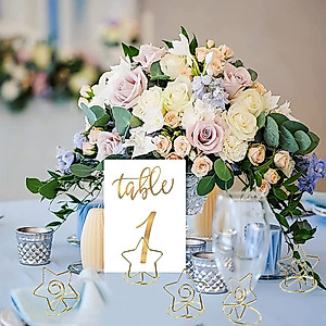 ELANE 20 Pcs Mini Place Card Holders for Weddings,Wedding Table Number Holders Place Card Holders for Table,Table Place Card Holders (Star)