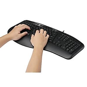 Adesso Tru-Form 150 3-Color Illuminated USB Ergonomic Keyboard AKB-150EB