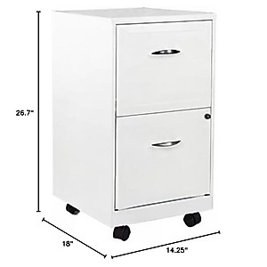 Scranton & Co 2 Drawer Steel Mobile File Cabinet in Pure White