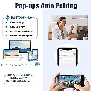 Wireless Earbuds Bluetooth 5.3 Headphones Noise Cancelling Air Buds Pods 3D Stereo Ear pods in-Ear Ear Buds Built-in Mic IPX7 Waterproof Earphones Sport Headsets for airpod Case/iPhone/Samsung/Google