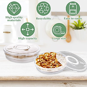 LANIAKEA 3PCS 12 Inch Food Storage Container with Lid and Handle, 2 Compartments Reusable Pizza Slice Storage Container Pie Container Leftover Pizza Keeper for Food Cake Cheesecake Tortilla Pastry