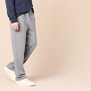 Amazon Essentials Men's Fleece Open Bottom Sweatpant (Available in Big & Tall), Light Grey Heather, Medium