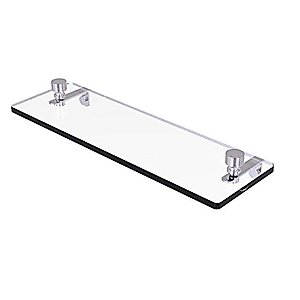 Allied Brass FT-1/16 Foxtrot 16 Inch Vanity Beveled Edges Glass Shelf, Polished Chrome