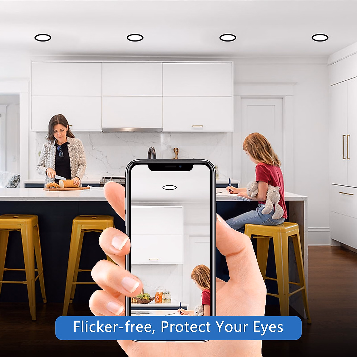 CycevSun 12 Pack Black Recessed Lights, Canless 4 Inch Soffit Wafer Lighting with Junction Box, Dimmable & 2700K 3000K 3500K 4000K 5000K Selectable, 9W, 120Vac, Wet & IC Rated, ETL