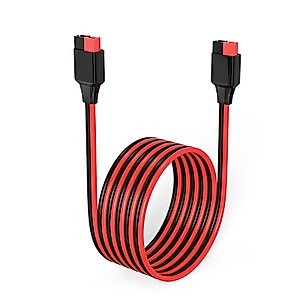 ELFCULB 12AWG 10FT Anderson Extension Cable 2 6 10 20 35 50FT Solar Extension Cable Anderson Connector for Portable Power Station Solar Generator Solar Panel (10FT)