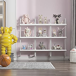 FUSUNBAO Wall Mounted Shelf Organizer Floating Shelves 3 Tiers Bookshlef Wall Hanging Wall Shoe Rack Shelf for Hallway,Living Room,Bedroom,Study Room,Office Room,Bath Room (Pure White-Washed)