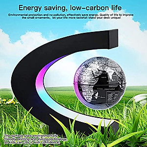 RTOSY Magnetic Levitation Floating Globe with LED Light, Desk Gadget Decor, Fixture Floating Globes & Shade, Cool Tech Gifts for Men/Father/Husband/Boyfriend/Kids/Boss, Gifts for Desk