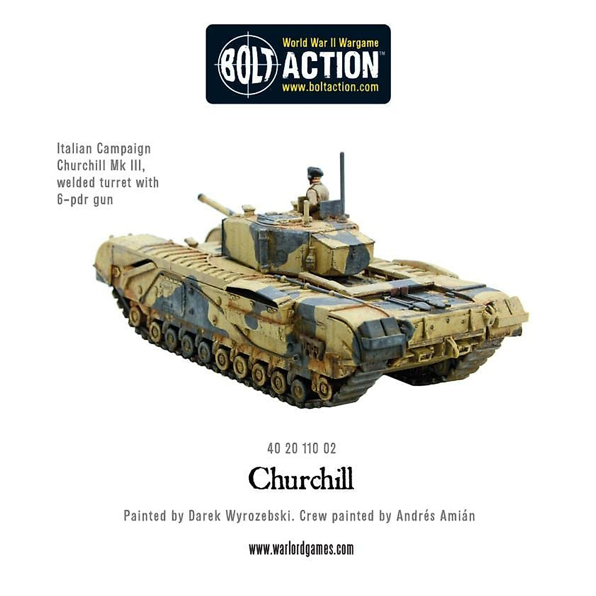Bolt Action Churchill Infantry Tank 1:56 WWII Military Wargaming Plastic Model Kit