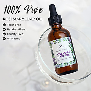 Baja Basics Organic Rosemary Oil: Hair Growth, Moisturizing for Split Ends & Dry Scalp, Hair Strengthening, All Hair Types, 2 oz