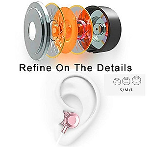 Wired Headphone Metal Earbuds by Amasing Noise Cancelling Stereo Heave Bass Earphones with Micphone Mic，in Ear Headphones Magnetic Design for iPhone 5 6 Pink Samsung LG 3.5 Jack
