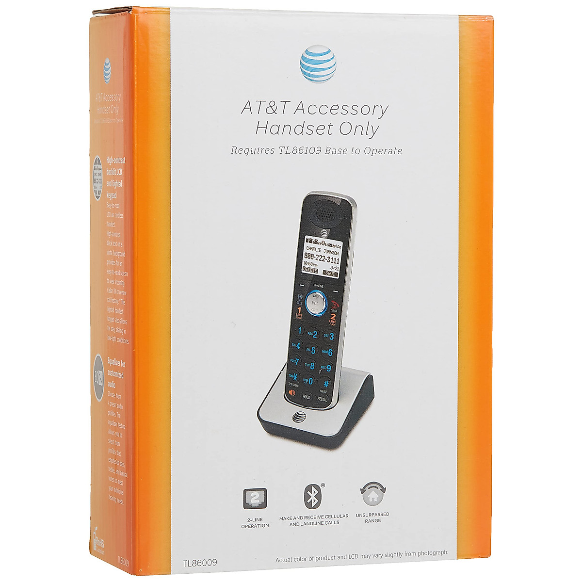 AT&T TL86009 Accessory Cordless Handset, Black/Silver | Requires an AT&T TL86109 Expandable Phone System to Operate