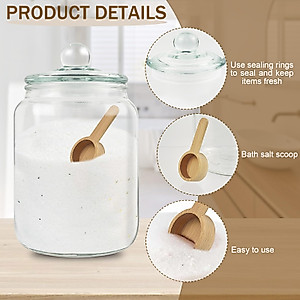 2 Sets 70 oz Bath Salts Glass Jar - Bath Salt Container with 2 Wooden Scoop and 2 Airtight Lid, Large Storage Canister Glass Bath Salt Jar for Bath Salt Flour Salt Candy Tea Bathroom Bath Decor