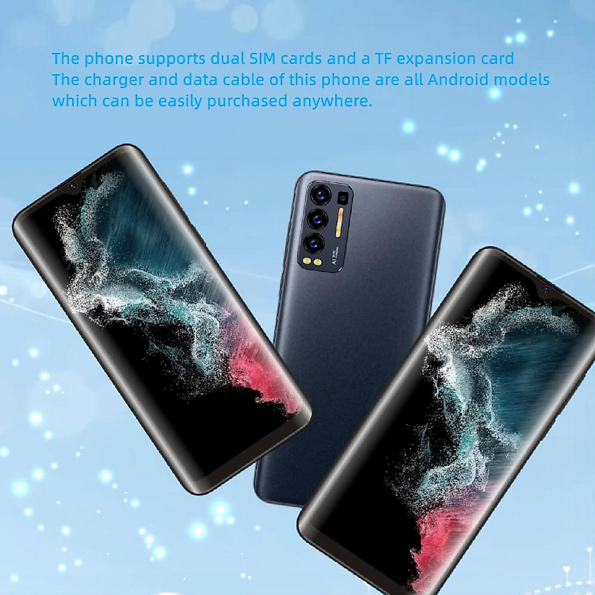 ZSDDZZY 6.52 inch Screen，Hot12play，Android smartphone ，Dual SIM card，1GB RAM 16GB ROM，Only supports Dual SIM card frequency band of 3GWCDMA ：850/1700/2100MHZ，Unlocked cell phone(black3