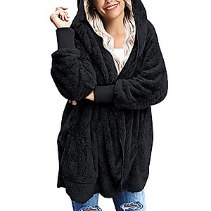 luvamia Womens Winter Jackets Open Cardigan Fall Coats for Women Comfy Outfits for Women Fall Outfits Black Size Small Size 4 Size 6