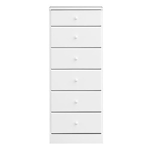 Prepac Astrid Tall White Dresser: 16.5"D x 19.75"W x 50"H, 6-Drawer Chest for Bedroom by Prepac - Perfect Chest of Drawers for Ample Storage