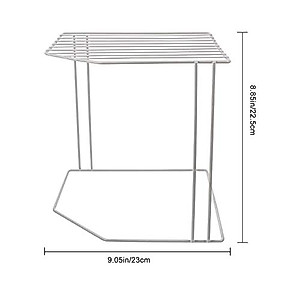 IMIKEYA Corner Shelves Metal Shelves Metal Shelves 2-Tier Corner Shelf and Cabinet Organizer for Kitchen Cabinet Pantry Dishes Corner Rack for Kitchen (White) Metal Shelf Metal Shelf Metal Shelves