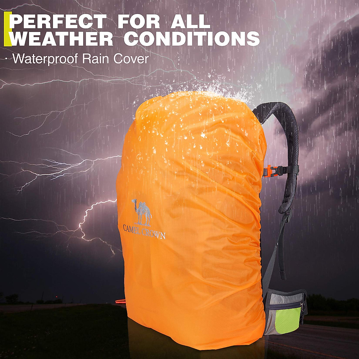 CAMEL CROWN 40L Waterproof Travel Hiking Backpack Lightweight Daypack Handy Camping Outdoor Backpack