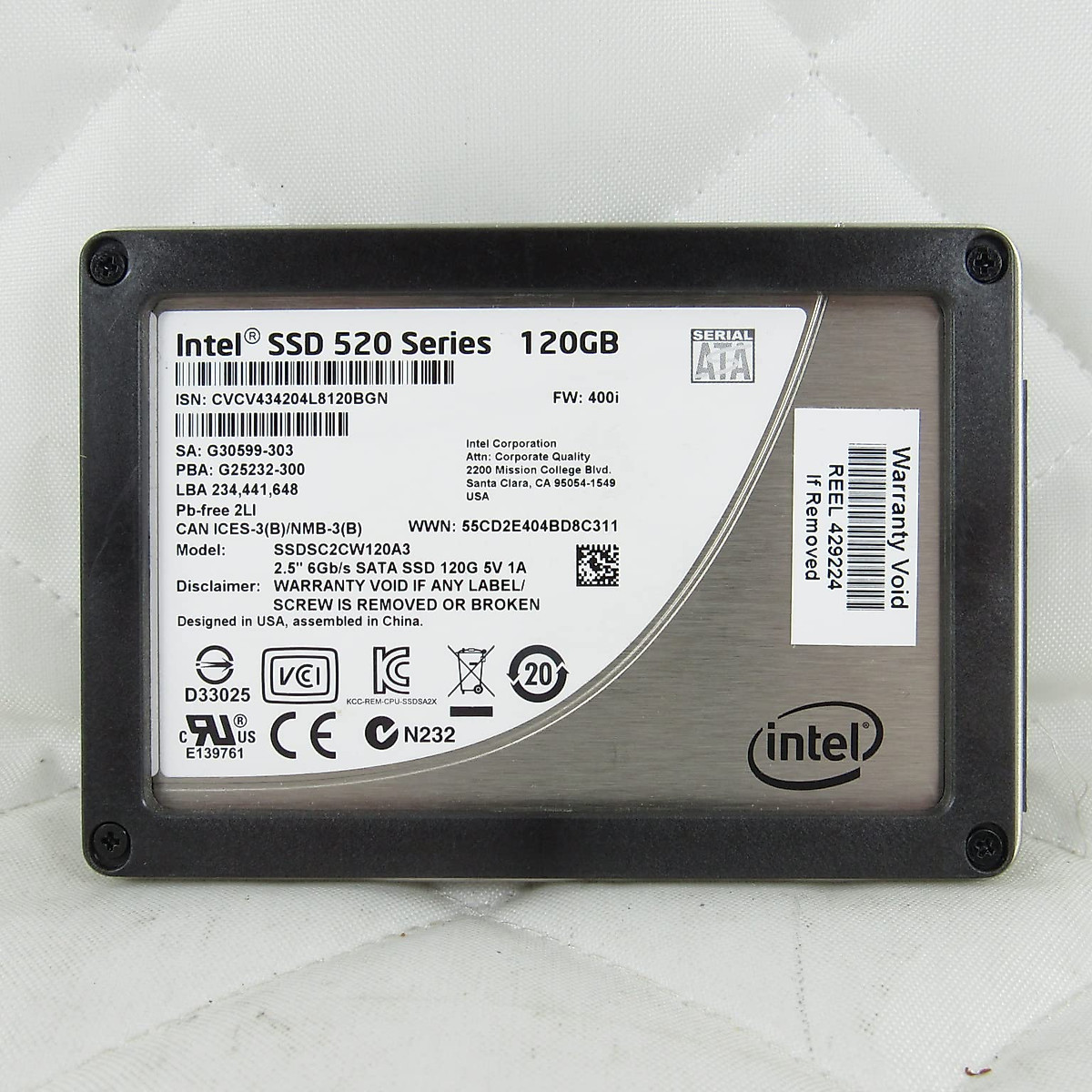 Intel SSDSC2CW120A3K5 520 Series 2.5 120GB SATA 6.0 Gb/s MLC SSD (1 pack)