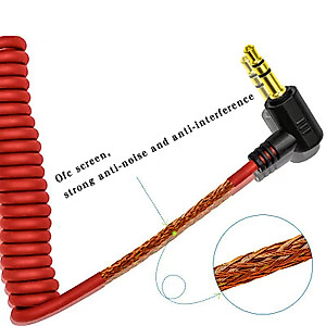 Arklove Replacement mic 3.5mm to 3.5 aux in Recorder Angled Patch Adapter Cable Wire for Recording Microphone with boya rode Wireless go ii 2 sc3 sc4 sc7 sc15 sc16(TRS to TRS for The DSLR Camera)