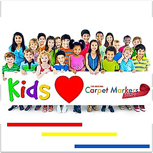 Extra Wide!! RED (2 INCH x 25 FEET) Original Carpet Markers Strips by Abaco Brands | Social Distancing | OKEO-TEK Certified Safe for Kids + Environment | Spots Sit Classroom Teachers Student School