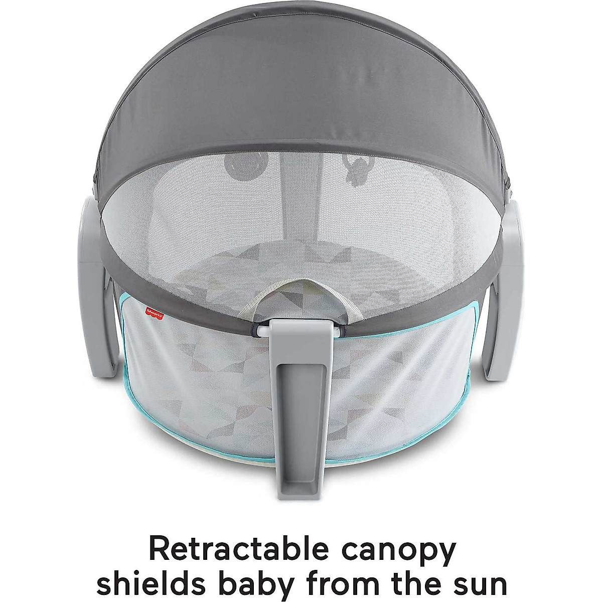 Fisher-Price Portable Bassinet and Travel-Play Area with Baby Toys, Indoor and Outdoor Use, On-the-Go Baby Dome, Windmill