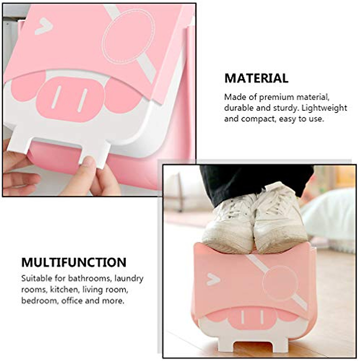 Cabilock Kitchen Hanging Trash Can Small Foldable Waste Bins Hanging Cabinet Trash Can Home Wall Bedroom Office Car Waste Container (Pink)