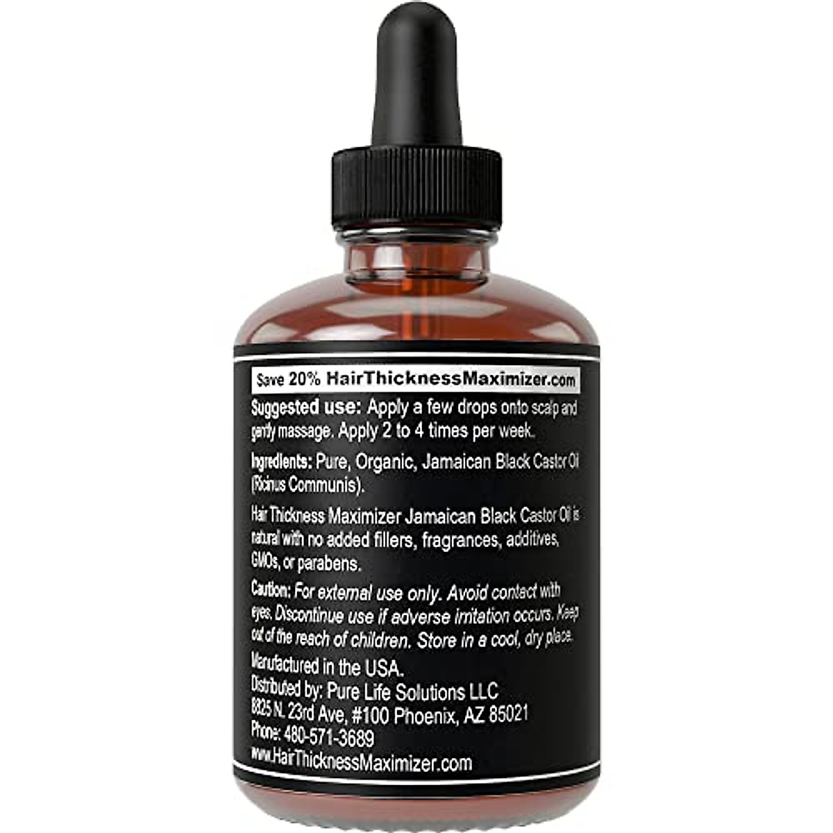 Jamaican Black Castor Oil For Hair Growth. Vegan Scalp Treatment For Women, Men with Dry, Frizzy, Weak Hair, Hair Loss 1oz