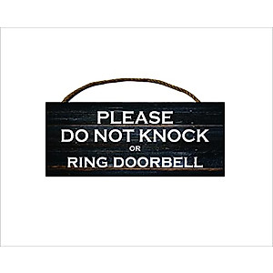 Please Do Not Knock or Ring Doorbell. Wooden Do Not Disturb Door Sign 5"x12"